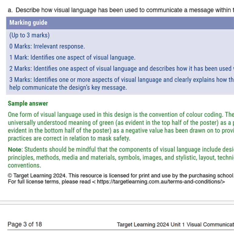 2024 VCD Unit 1 Examination - Target Learning