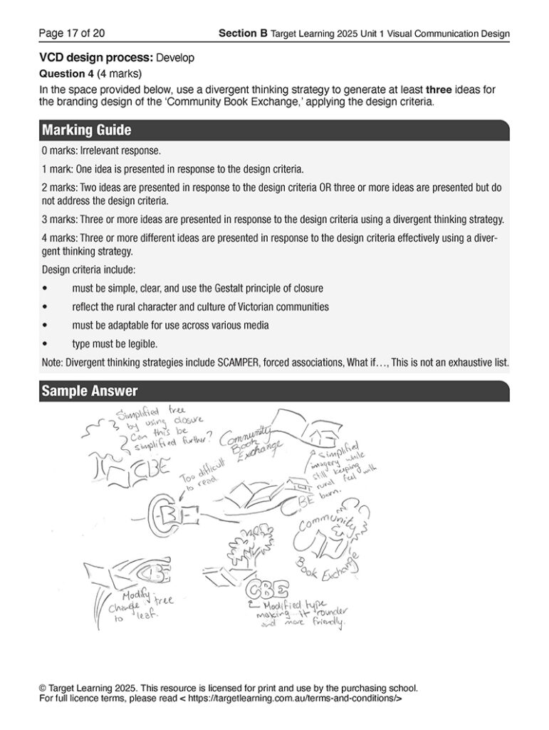 2025 VCD Unit 1 Examination - Target Learning